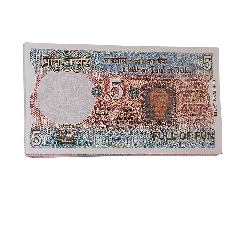 5 Rupee Indian Dummy Currency Notes For Kids (Fake Currency) - TOYS & GIFTS